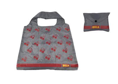 China 50*40cm Gray Botton Folding Tote Bag Customized With Red Cherry Pattern for sale