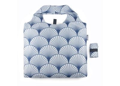 China 210D Polyester Foldable Tote Bag White Wonderful Lotus Sublimation Printing for sale