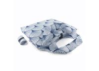 China 210D Polyester Foldable Tote Bag White Wonderful Lotus Sublimation Printing for sale