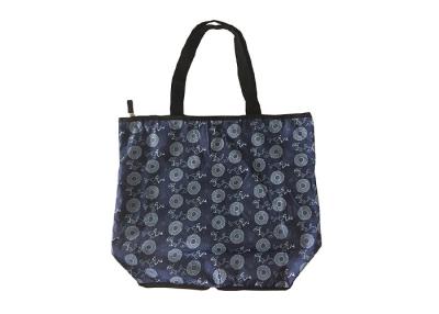 China 600D Foldable Reusable Tote Bag PVC Backing Polyester Tote Waterproof for sale