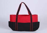 China Two Tone Polyester Tote Bags 600D Polyester Canvas Tote With Outside Pocket for sale