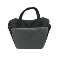 China Black And Grey Polyester Tote Bags With Thread Gluing for Shopping for sale