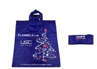 China RPET 190T Foldable Shopper Bag Blue Reusable Foldable Tote Bags for sale