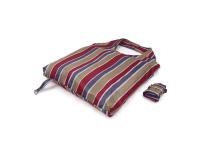 China Striped Folding Tote Bag 190T Poly Foldable Grocery Tote Lightweight for sale