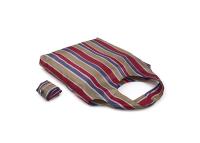 China Striped Folding Tote Bag 190T Poly Foldable Grocery Tote Lightweight for sale