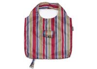 China Striped Folding Tote Bag 190T Poly Foldable Grocery Tote Lightweight for sale