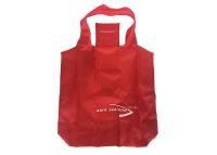 China Red 210T RPET Folding Tote Bag Custom Foldable Reusable Bags for sale