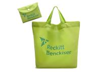 China Green Nylon Foldable Tote Bag That Folds Into Pouch Pattern for sale