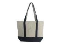 China White 10oz 100 Cotton Tote Bags With Black Handles SEDEX Approval for sale