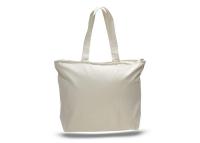 China Squared Off Bottom Cotton Tote Bags With Inside Zippered Pocket for sale