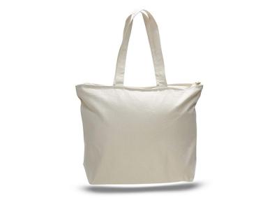 China Squared Off Bottom Cotton Tote Bags With Inside Zippered Pocket for sale