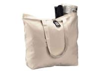 China Squared Off Bottom Cotton Tote Bags With Inside Zippered Pocket for sale