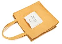 China Yellow 12A Washable Canvas Tote Bags Without Zipper Closure for sale
