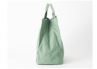 China Green Fancy Cotton Tote Bags 50x45cm Reusable Canvas Tote Bags for sale
