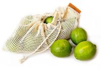 China Natural Cotton Mesh Drawstring Tote Bags For Fruits Grocery Supermarket for sale