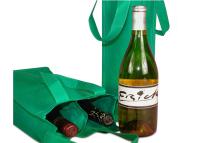 China PP Tote Bag Sustainable 2 Bottle Wine Tote Double Wine Bottle Gift Bag for sale