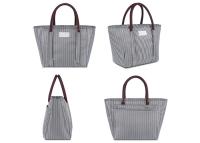 China Oxford Cloth Large Insulated Tote Striped Thermal Tote Bag Waterproof for sale