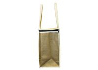 China Natural Jute Cooler Tote Bag Small Insulated Tote Bags With Cotton Twill Handles for sale