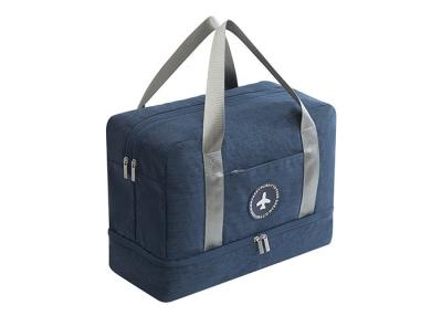 China Oxford Cooler Tote Bags Insulated Lunch Tote Dark Blue Orange for sale