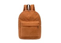 China Brown 100% Corduroy Cotton Backpack With Zipper Closure For Kids for sale