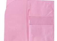 China wholesale Pink Nonwoven Suit Garment Bag With Zipper Closure Dustproof And Hanger Slot for sale