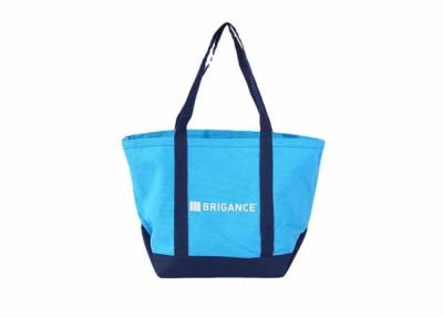 China customized Reusable Cotton Tote Bag Vibrant Blue Shopping Bag With Silk Screen Printing for sale