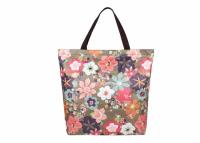 China Eco Friendly RPET Foldable Tote Bag with Waterproof Coating PP Webbing Handle Full Printing Design for sale