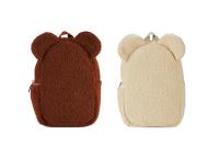 China Wholesale Custom Beige Brown Teddy Plush Kids Backpack School Bag With Bear Ears for sale