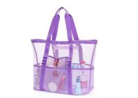 China custom black Polyester Mesh Tote Bags beach bag large capacity for sale