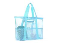 China custom black Polyester Mesh Tote Bags beach bag large capacity for sale