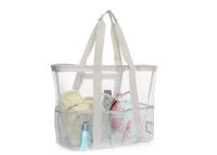 China custom black Polyester Mesh Tote Bags beach bag large capacity for sale