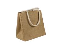 China Eco-friendly Durable Jute Shopping Tote Bag With Custom Logo Print for sale