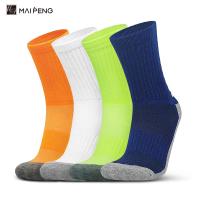 China Colorful Football Cushioned Compression Socks Unisex Anti Slip Crew Soccer Socks for sale