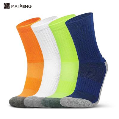 China Colorful Football Cushioned Compression Socks Unisex Anti Slip Crew Soccer Socks for sale