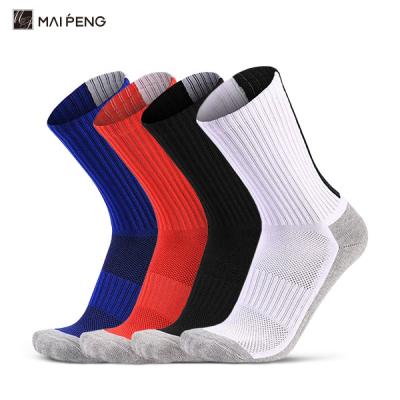 China Embroidery Sports Soccer Socks Men Anti Slip Grip Football Socks Custom Logo for sale