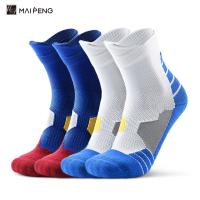 China Towel Bottom Thick Cushioned Athletic Socks Mesh Basketball Breathable Sports Socks for sale