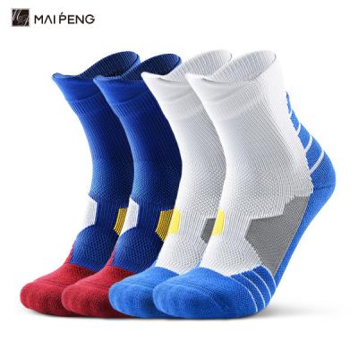 China Towel Bottom Thick Cushioned Athletic Socks Mesh Basketball Breathable Sports Socks for sale