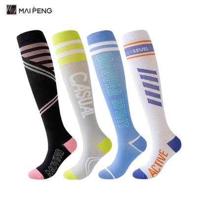 China Breathable Compression Running Socks Cotton / Nylon Athletic Compression Stockings for sale