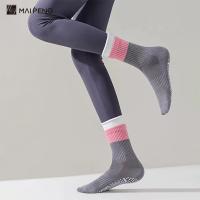 China Colorful Fitness Gym Non Slip Yoga Socks Women Pilates Crew Grip Socks for sale
