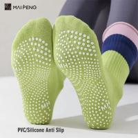 China Colorful Fitness Gym Non Slip Yoga Socks Women Pilates Crew Grip Socks for sale