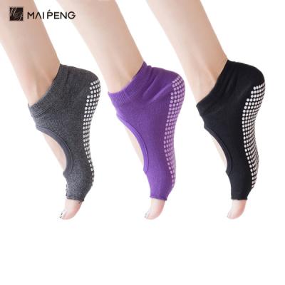 China Cotton Open Toe Yoga Socks Non Slip Women's Pilates Grip Socks for sale