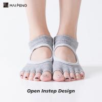 China Cotton Open Toe Yoga Socks Non Slip Women's Pilates Grip Socks for sale