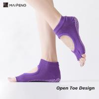 China Cotton Open Toe Yoga Socks Non Slip Women's Pilates Grip Socks for sale