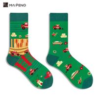 China Jacquard Custom Men Socks Colorful Funny Cute Cartoon Young Men Socks for sale