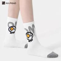 China Anti Bacterial Ribbed Cotton Crew Socks Fashion Jacquard Youth Sports Socks for sale