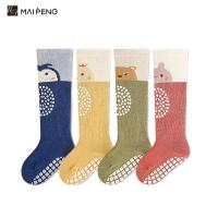 China Cute Cartoon Pattern Custom Knee High Socks Cotton Non Slip Baby Stockings for sale