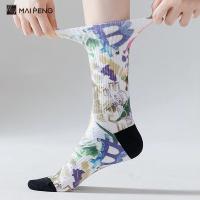 China Digital Sublimation Printed Socks Sweat Absorbent Half Terry Blank Sublimation Socks for sale