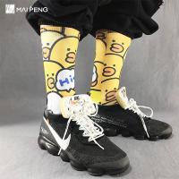 China Cartoon Half Terry Sublimation Printed Socks Breathable Cotton Custom for sale