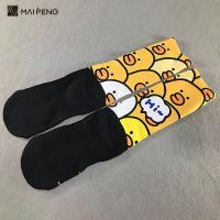 China Cartoon Half Terry Sublimation Printed Socks Breathable Cotton Custom for sale