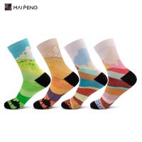 China Custom Colorful 360 Digital Sublimation Blank Socks Polyester 3D Printed Socks for sale